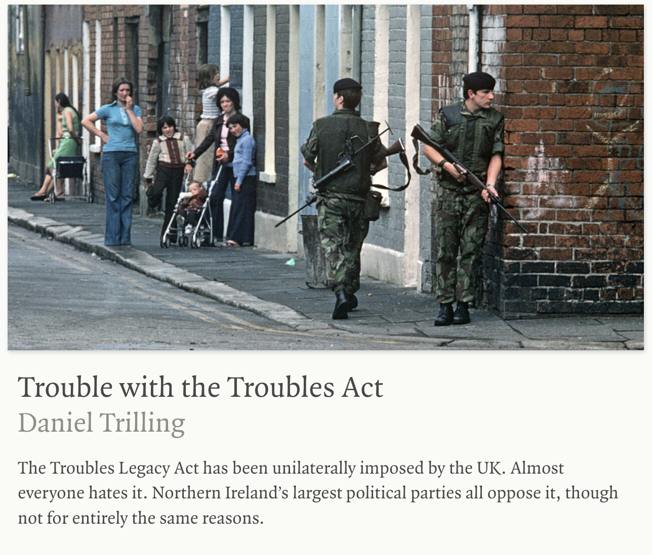 The Troubles Legacy Act - Centre for Military Justice